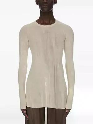 Rick Owens Rib Ls T-shirt - Neutrals