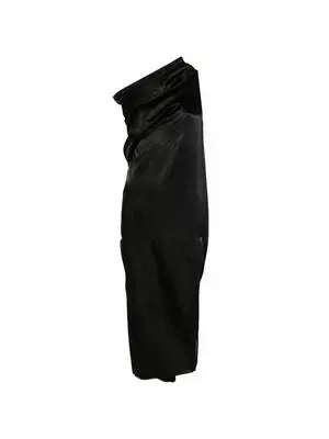 Rick Owens Athena Arrowhead One-shoulder Midi Dress - Black