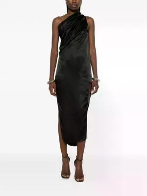 Rick Owens Athena Arrowhead One-shoulder Midi Dress - Black