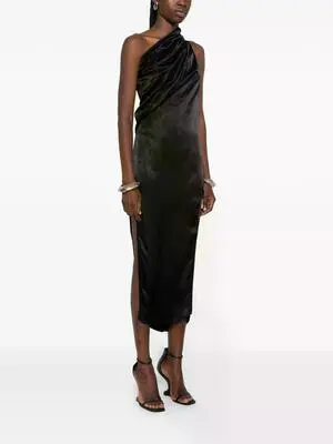 Rick Owens Athena Arrowhead One-shoulder Midi Dress - Black