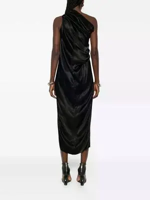 Rick Owens Athena Arrowhead One-shoulder Midi Dress - Black