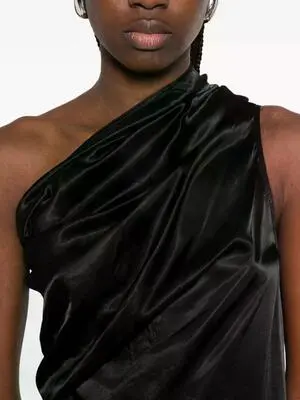 Rick Owens Athena Arrowhead One-shoulder Midi Dress - Black