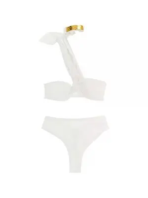 Elisabetta Franchi Jewel One-shoulder Bikini - White