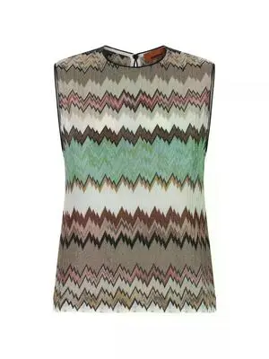 Missoni Zigzag Crew Neck Top - Neutrals