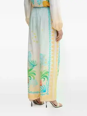 NEVER FULLY DRESSED Graphic-printed Palazzo Trousers