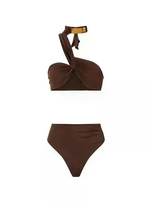 Elisabetta Franchi Tie Jewel Bikini - Brown