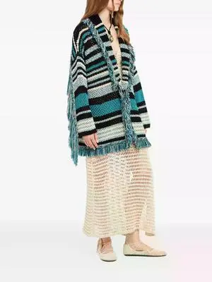Alanui Striped Open Knit Cardigan