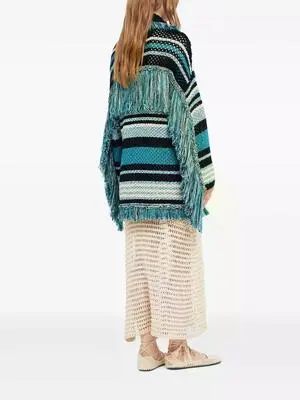 Alanui Striped Open Knit Cardigan