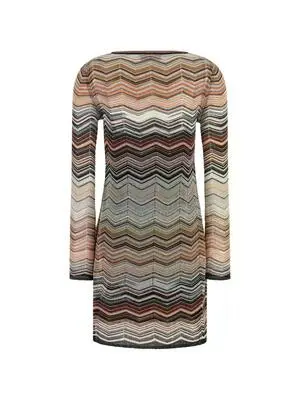 Missoni Chevron Sequin Appliqué Mini Dress - Neutrals
