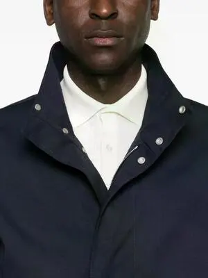 LARDINI Elasticated Hem Bomber Jacket - Blue