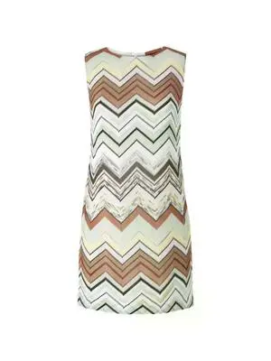 Missoni Zigzag-pattern Sleeveless Mini Dress - Green
