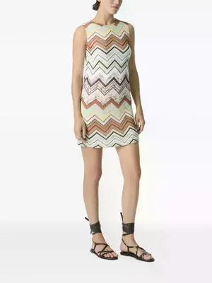 Missoni Zigzag-pattern Sleeveless Mini Dress - Green