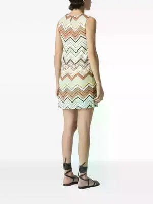 Missoni Zigzag-pattern Sleeveless Mini Dress - Green