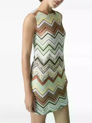 Missoni Zigzag-pattern Sleeveless Mini Dress - Green