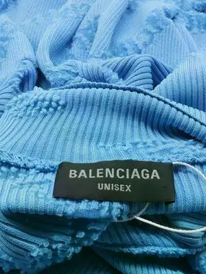 Balenciaga Devoré Logo Ribbed Top