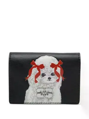 GANNI Puppy Print Clip Clutch - Black