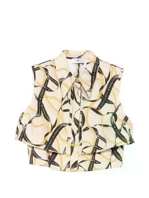 Elisabetta Franchi Patterned Crop Top - Neutrals