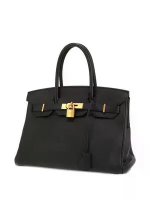 Hermès 2016 30 Birkin Leather Tote - Black