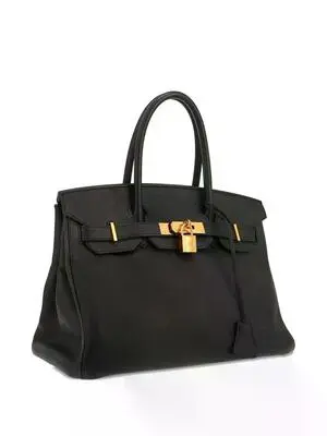 Hermès 2016 30 Birkin Leather Tote - Black