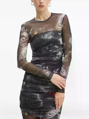 Moschino Graphic Print Long Sleeve Dress