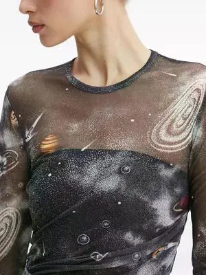 Moschino Graphic Print Long Sleeve Dress