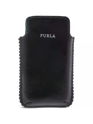 Furla Scalloped Leather Phone Case - Black