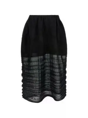 Issey Miyake Contrasting Knit Midi Skirt