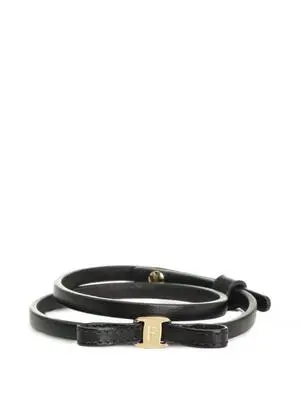 FERRAGAMO Mini Bow Wrap Bracelet - Black