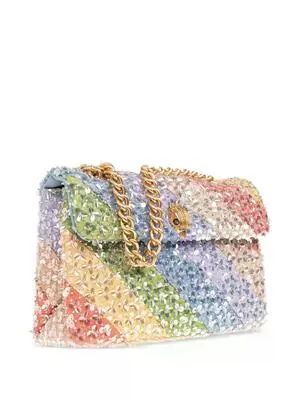 Kurt Geiger Kensington Sequin-embellished Shoulder Bag - Blue