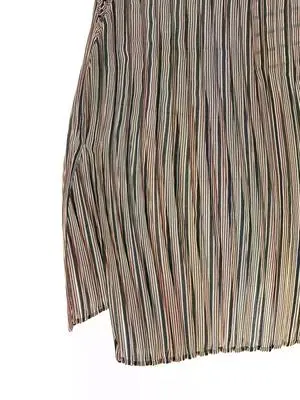 Issey Miyake Striped Pleated Top - Neutrals