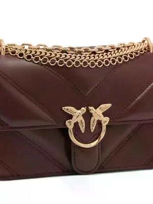 Pinko Mini Love Bag One Chevron Quilted Shoulder Bag - Brown