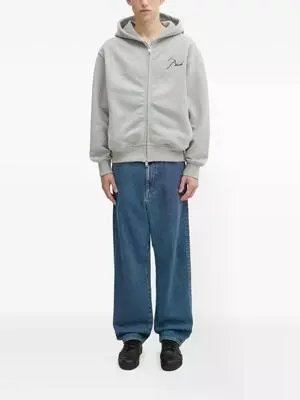 Rhude Logo-embroidered Zip Hoodie