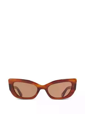 GANNI X Ace & Tate Sadie Oval-frame Sunglasses - Brown