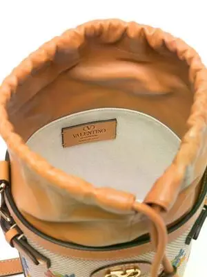 Valentino Garavani Floral-pattern Bucket Bag - Neutrals