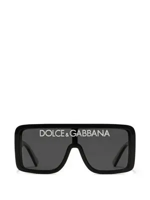Dolce & Gabbana Logo Rectangle Sunglasses - Black