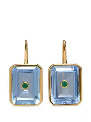 LIZZIE FORTUNATO Emerald Glacier-tile Earrings - Gold