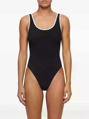 Hunza G Faye Contrast-trim Swimsuit - Black