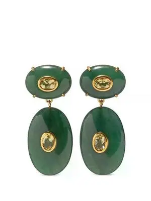 LIZZIE FORTUNATO Jade And Lemon Quartz Drop Earrings - Green