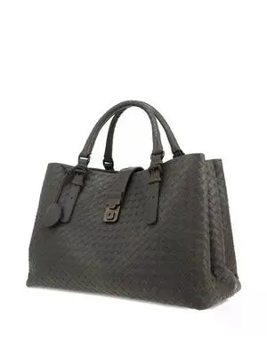Bottega Veneta 2010s Roma Intrecciato Leather Tote Bag - Grey
