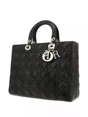 Dior Lady Leather Tote Bag - Black