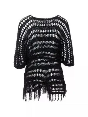TWINSET Lurex Mesh Fringe Dress