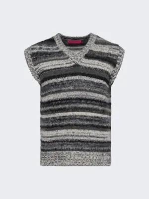 THE ELDER STATESMAN Boucle Mix Stripe Vest - Multi
