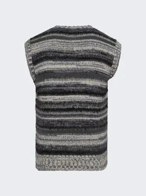 THE ELDER STATESMAN Boucle Mix Stripe Vest - Multi