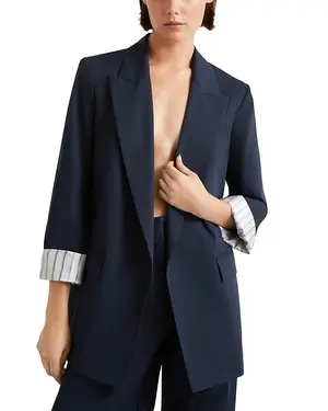 Marella Cuffed Peak Lapel Blazer - Navy