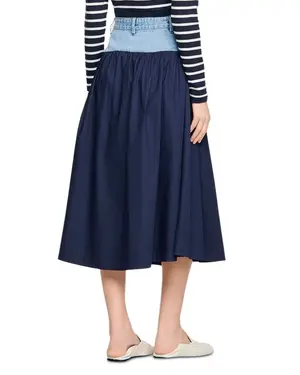 Sandro Long Skirt - Navy Blue