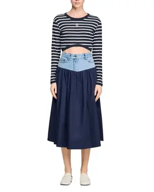 Sandro Long Skirt - Navy Blue