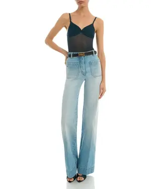 Victoria Beckham Regular Frame Leather Belt - Black