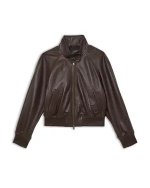 REISS Eloise Cropped Bomber Jacket