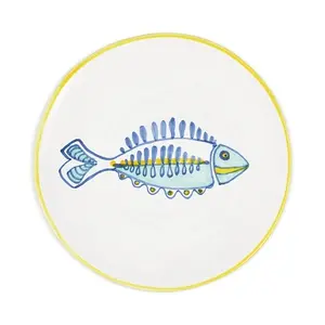 VIETRI Elba's Fish Lined Fin Salad Plate - Multi
