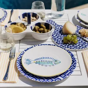 VIETRI Elba's Fish Lined Fin Salad Plate